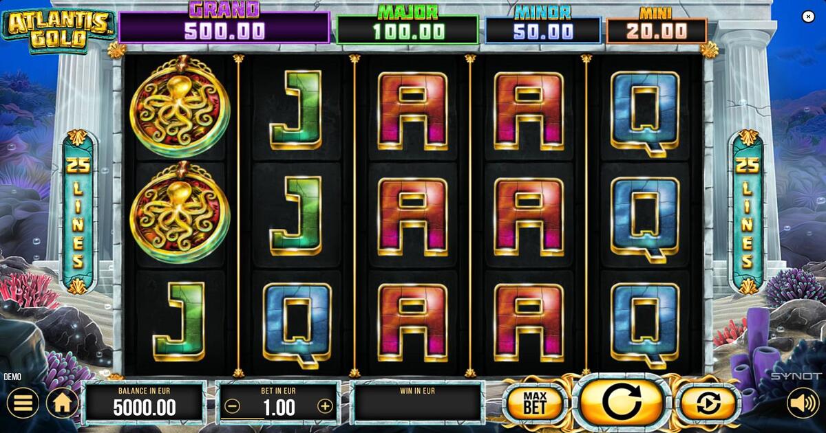 Atlantis Gold Slot Review, Bonuses & Free Play (96.08% RTP)