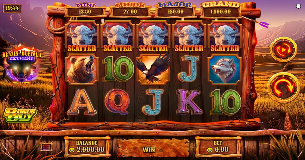 Blazin Buffalo Extreme Slot Review, Bonuses & Free Play (96.1% RTP)