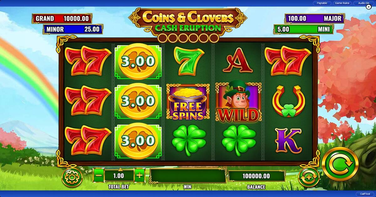 Cash Eruption Coins and Clovers Slot Review, Bonuses & Free Play (96% RTP)