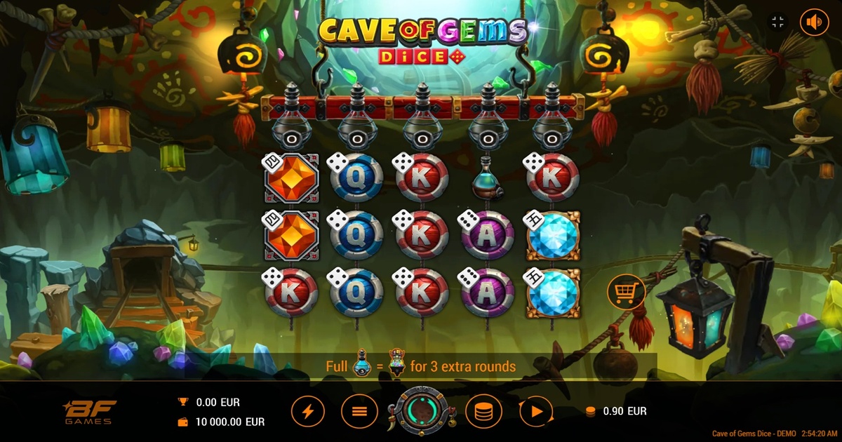 Cave of Gems Dice Demo - Reseña y Juego Gratis (96.08% RTP)
