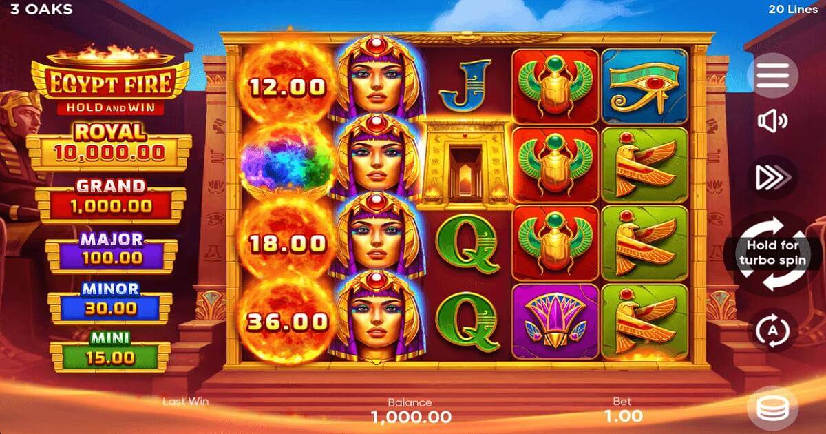 Egypt Fire Slot Review, Bonuses & Free Play (95.5% RTP)