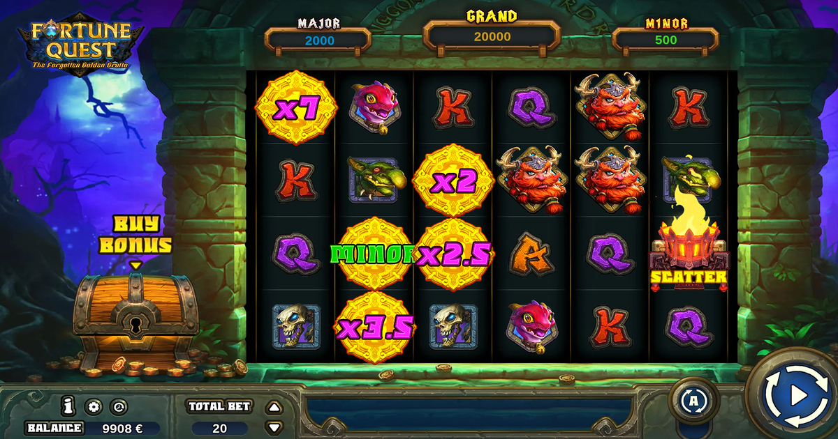 Fortune Quest The Forgotten Golden Grotto Slot Review, Bonuses & Free ...