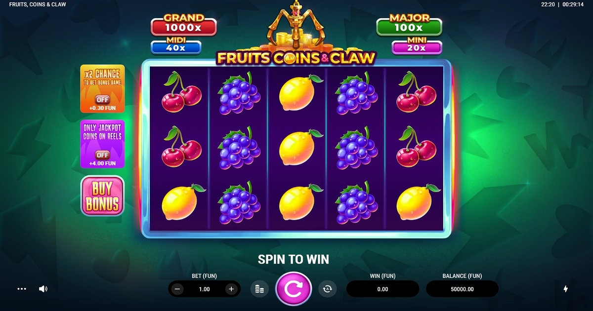 Fruits Coins and Claw Slot Review, Bonuses & Free Play (95% RTP)