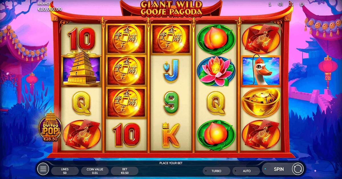 Giant Wild Goose Pagoda Slot Review, Bonuses & Free Play (96.11% RTP)