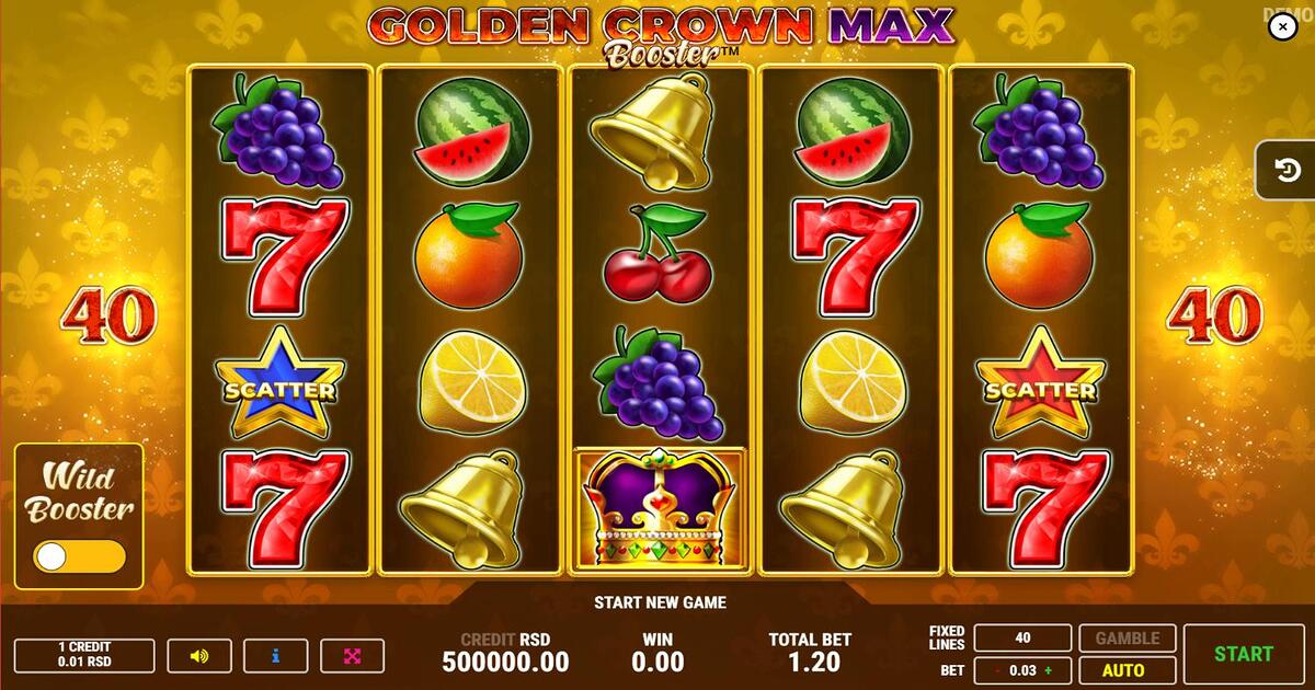 Golden Crown Max Booster Slot Review, Bonuses & Free Play (96.5% RTP)