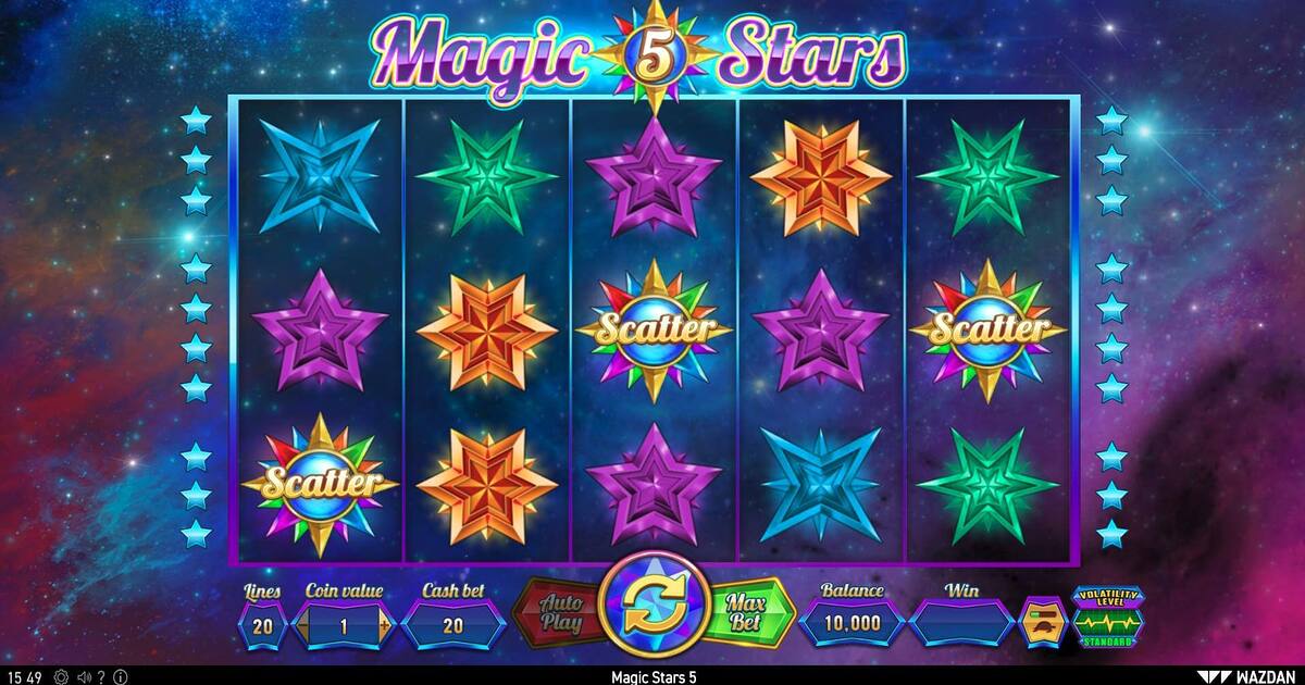 Magic Stars 5 Slot Bewertung, Demo & Boni (96.42% RTP)