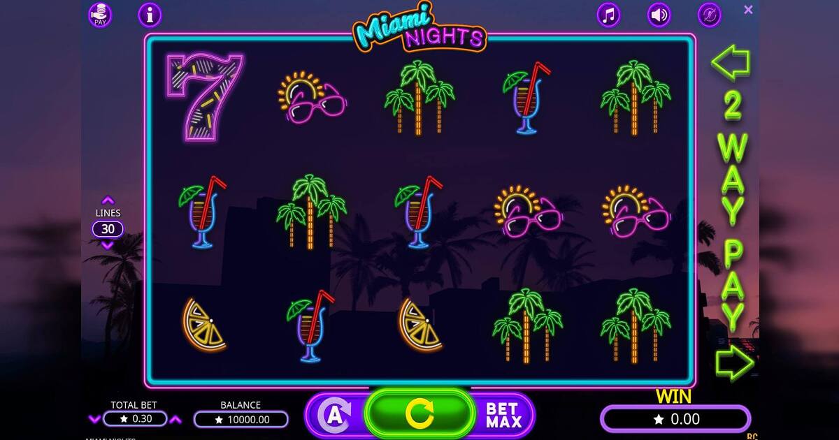 Miami Nights Slot Bewertung, Demo & Boni (96.08% RTP)