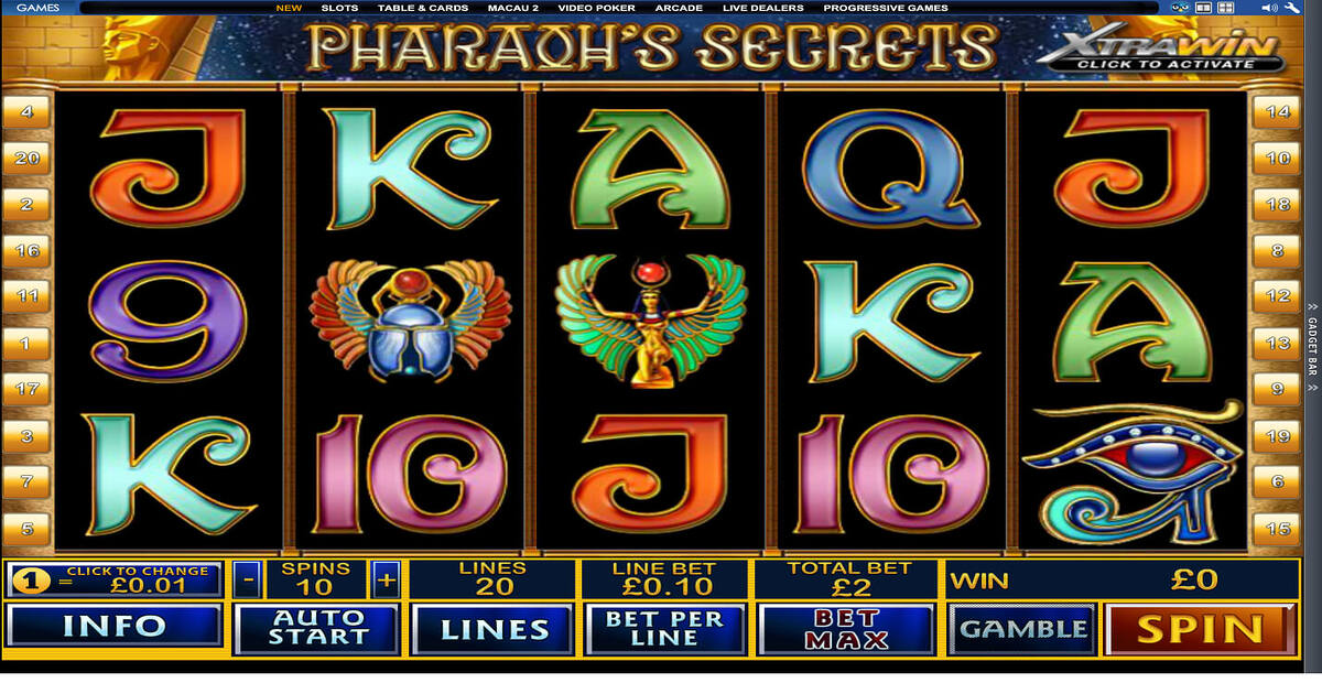 Pharaohs Secrets Slot Review, Bonuses & Free Play (94% RTP)