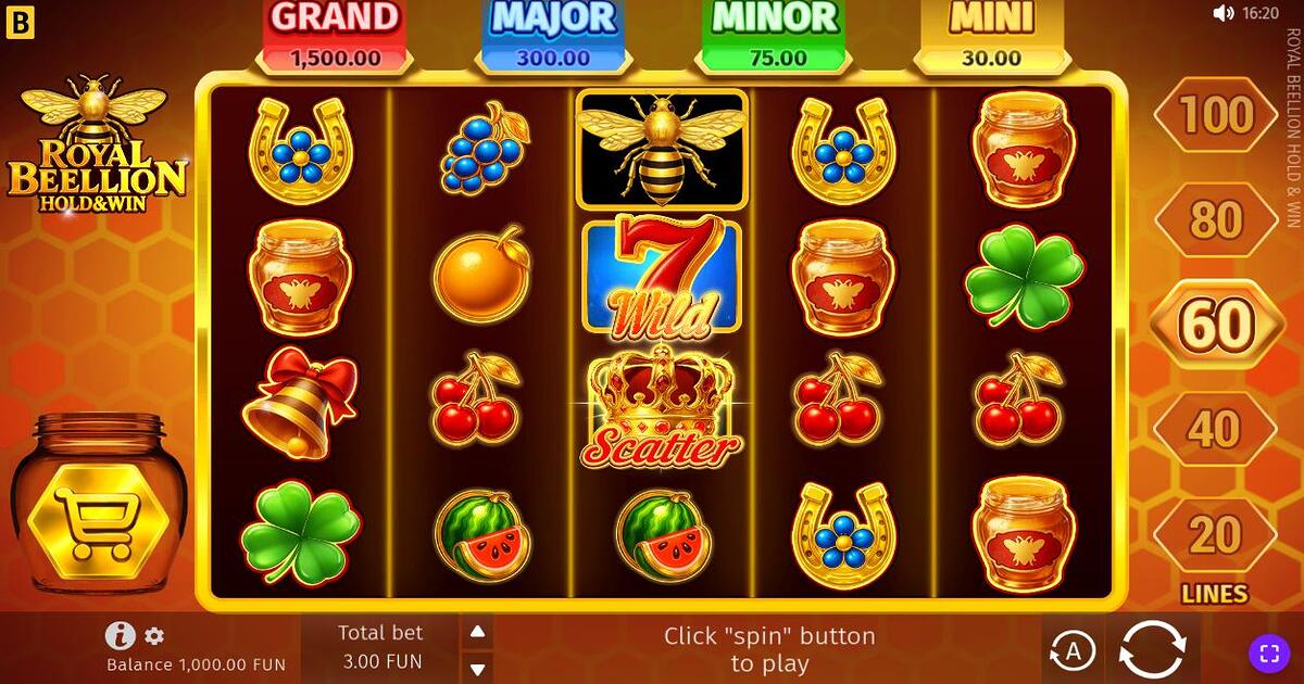 Royal Beellion Hold And Win Slot Review, Bonuses & Free Play (97% RTP)