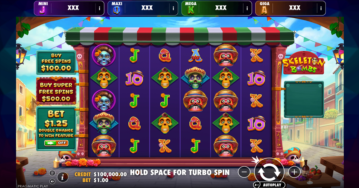 Skeleton Bombs Oranje Jackpot Slot Bewertung, Demo & Boni (94.53% RTP)