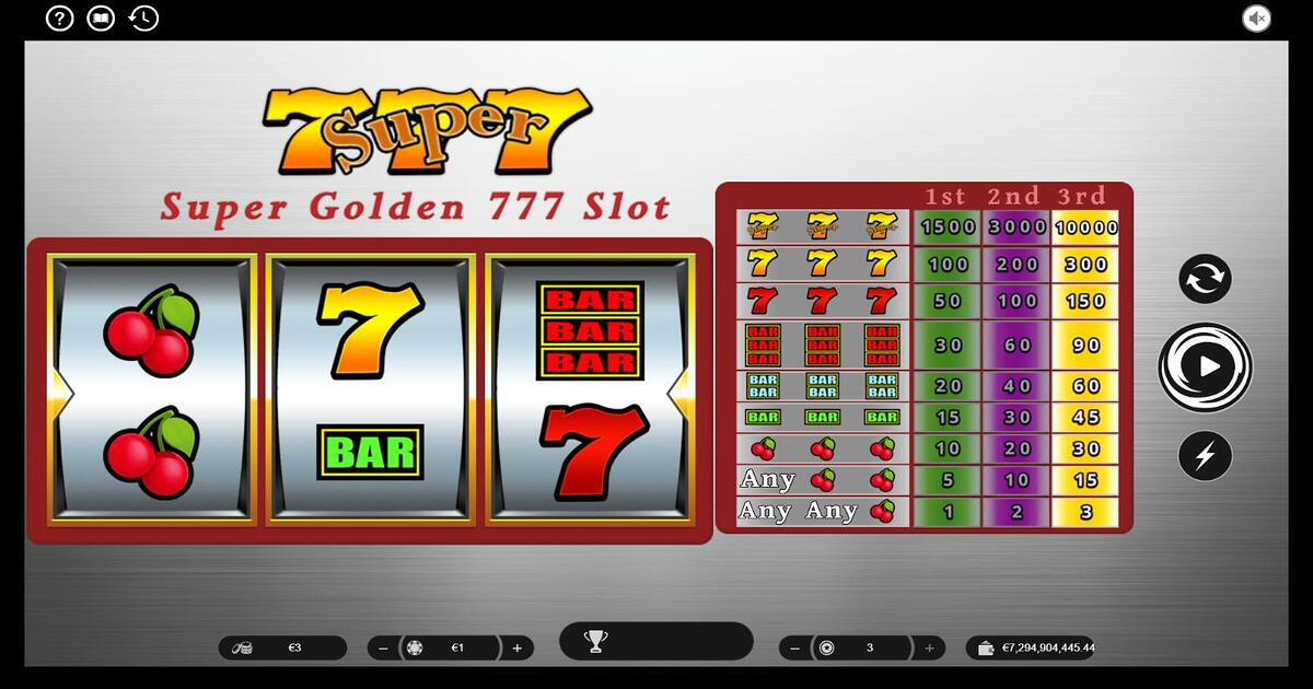 Super Golden 777 Demo - Reseña y Juego Gratis (94.96% RTP)