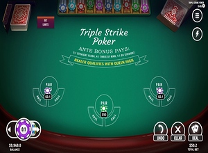 Triple Strike Poker Review, Bonuses & Free Play (97.99% RTP)