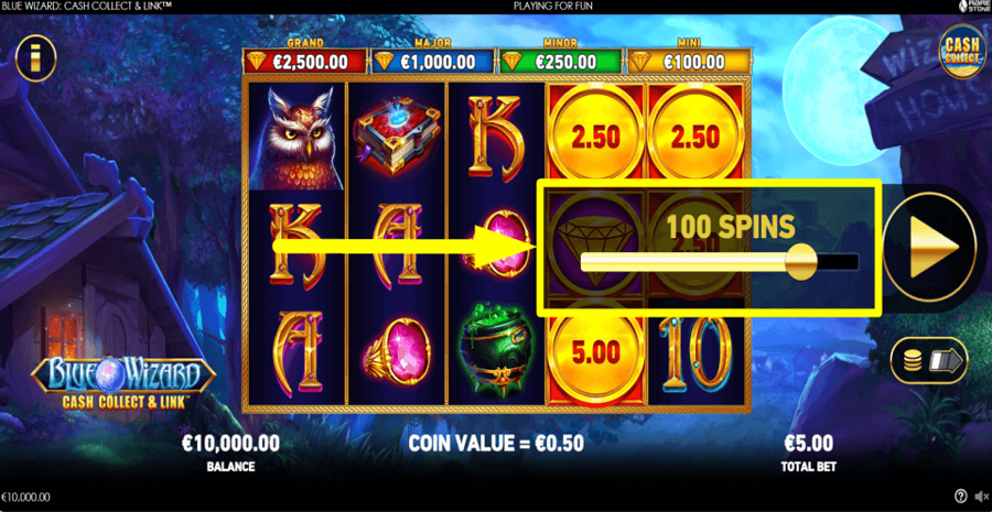 Blue Wizard Cash Collect and Link Slot Bewertung, Demo & Boni (95.88% RTP)