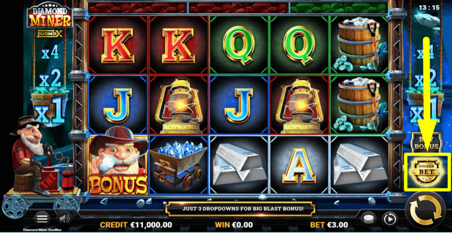 Diamond Miner DuoMax Slot Review, Bonuses & Free Play (96% RTP)