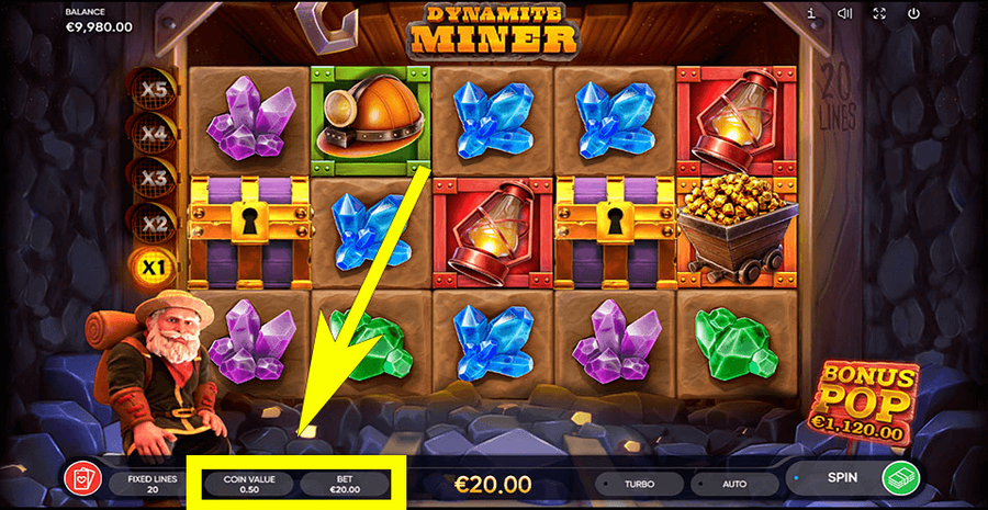 Dynamite Miner Slot Review, Bonuses & Free Play (96.01% RTP)