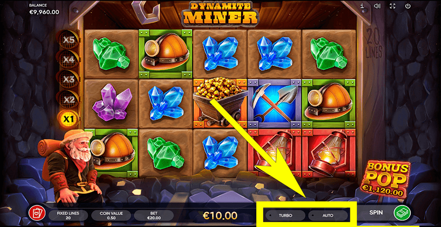 Dynamite Miner Slot Review, Bonuses & Free Play (96.01% RTP)