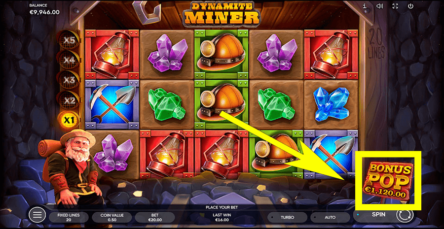 Dynamite Miner Slot Review, Bonuses & Free Play (96.01% RTP)