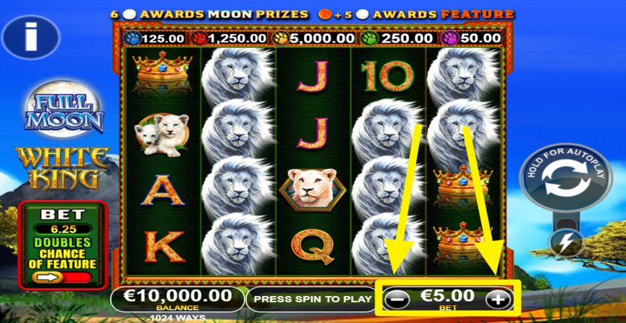 Full Moon White King Slot Review, Bonuses & Free Play (95.78% RTP)