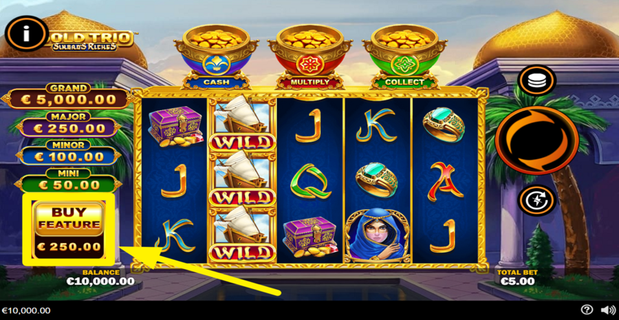 Gold Trio Sinbads Riches Slot Review, Bonuses & Free Play (91.9% RTP)