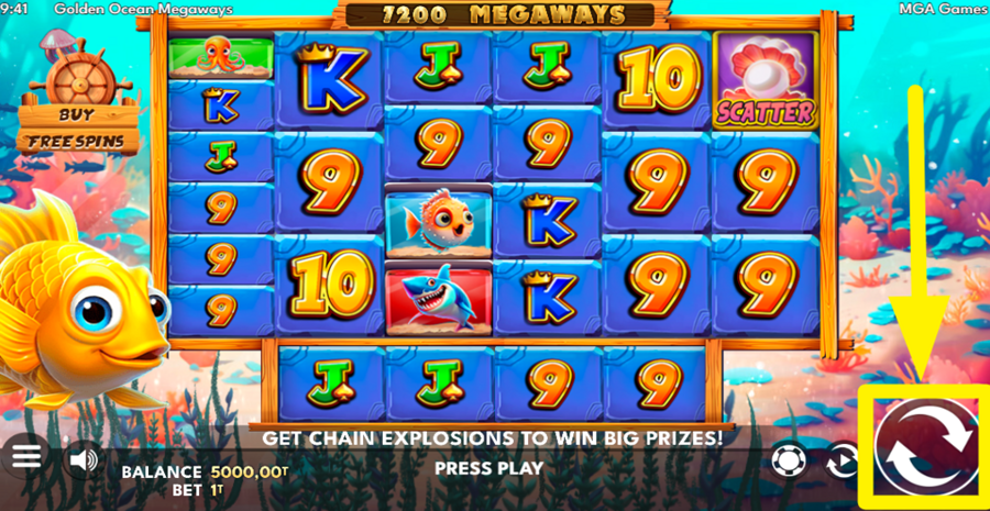Golden Ocean Megaways Slot Bewertung, Demo & Boni (85.1% RTP)
