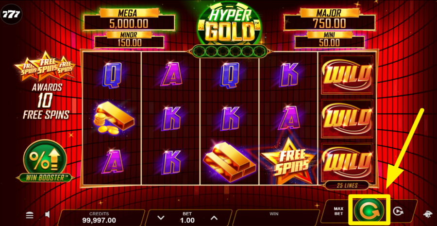 Hyper Gold Slot Bewertung, Demo & Boni (96.08% RTP)
