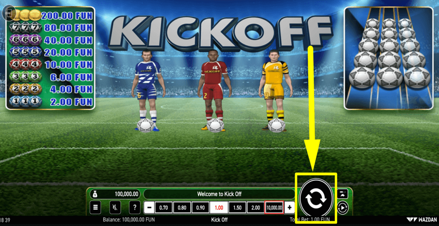 Kick Off Slot Review, Bonuses & Free Play (96.42% RTP)