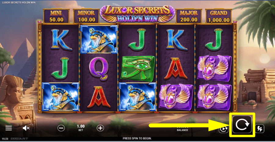 Luxor Secrets Hold n Win Slot Bewertung, Demo & Boni (96.12% RTP)