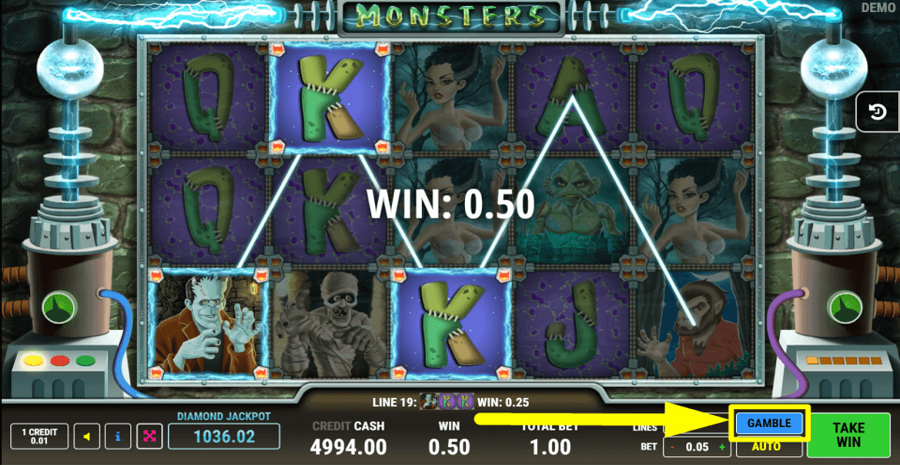 Monsters Slot Review, Bonuses & Free Play (95.6% RTP)