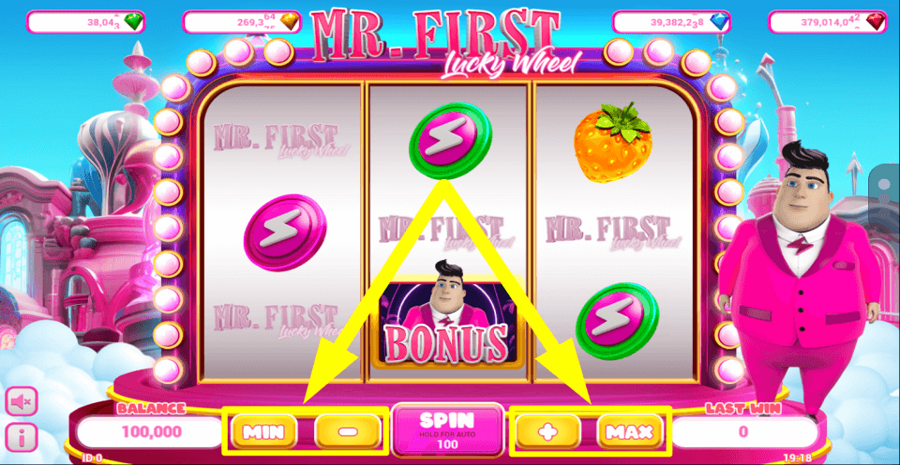 Mr First Lucky Wheel Slot Review, Bonuses & Free Play (96.23% RTP)