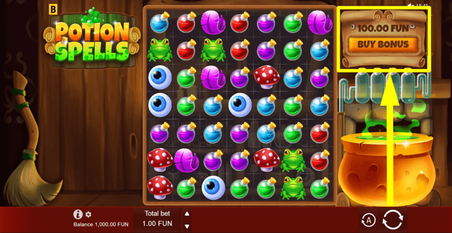 Potion Spells Slot Review, Bonuses & Free Play (96.25% RTP)