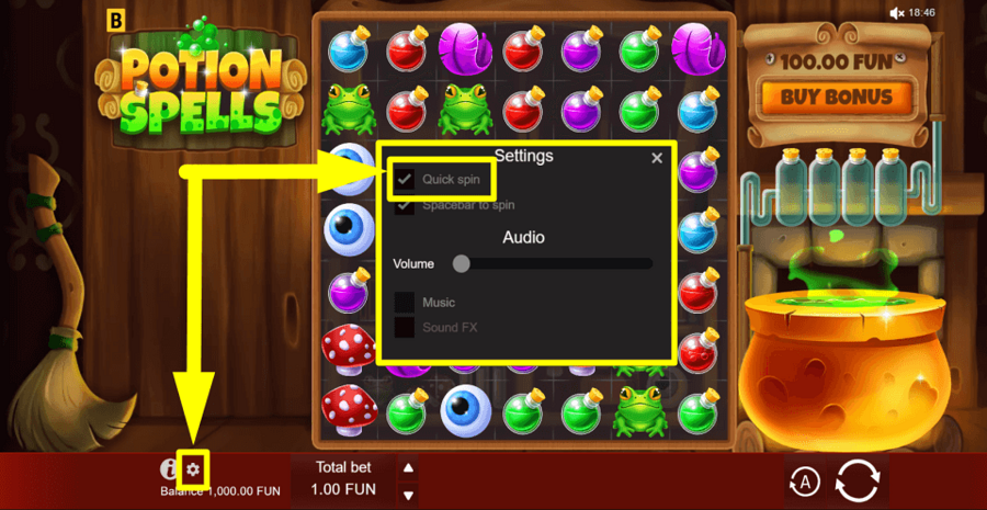 Potion Spells Slot Review, Bonuses & Free Play (96.25% RTP)