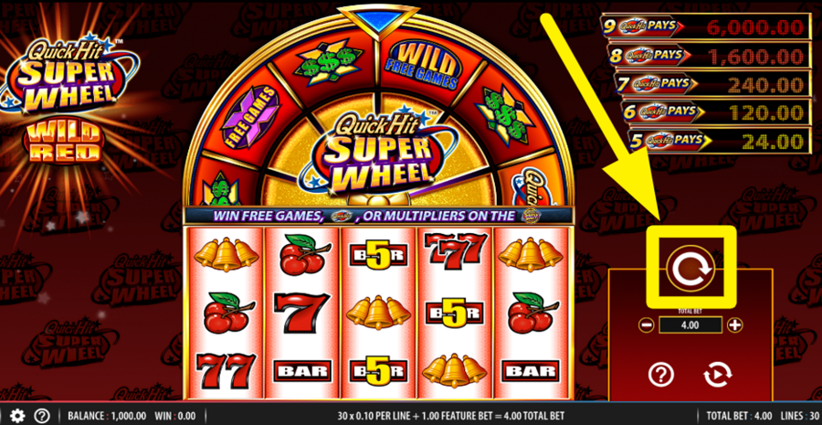 Quick Hit Super Wheel Wild Red Slot Bewertung, Demo & Boni (95.97% RTP)