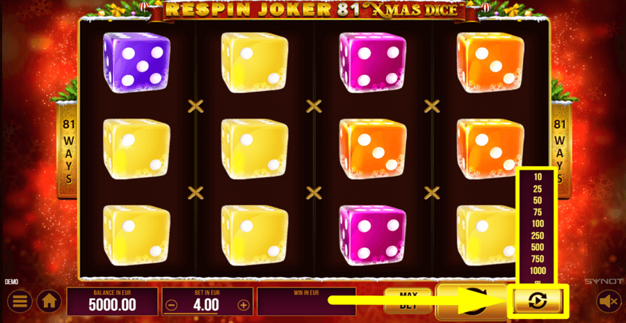 Respin Joker 81 Xmas Dice Slot Bewertung, Demo & Boni (96.01% RTP)