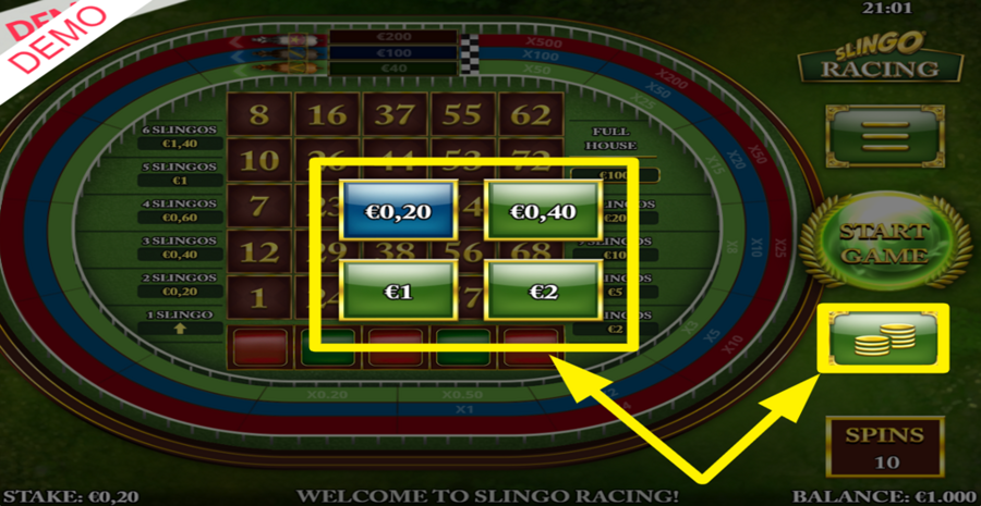 Slingo Racing Bewertung, Demo & Boni (96.5% RTP)