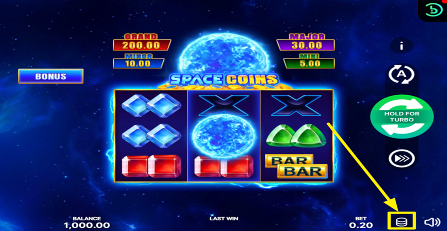 Space Coins Hold and Win Slot Bewertung, Demo & Boni