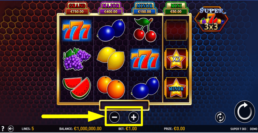 Super 7 3x3 Slot Review, Bonuses & Free Play (94.06% RTP)