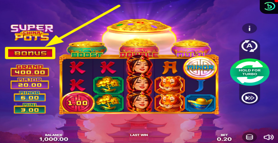 Super China Pots Hold and Win Slot Bewertung, Demo & Boni