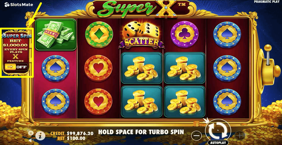 Super X Slot Bewertung, Demo & Boni (96.56% RTP)