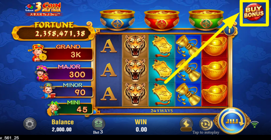 TaDa Gaming 3 Coin Wild Tiger Demo - Reseña y Juego Gratis (97.2% RTP)