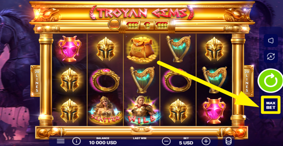Troyan Gems Slot Bewertung, Demo & Boni (95.36% RTP)