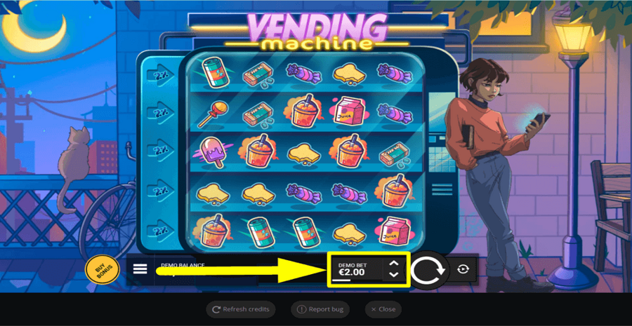 Vending Machine Slot Review, Bonuses & Free Play (96.28% RTP)