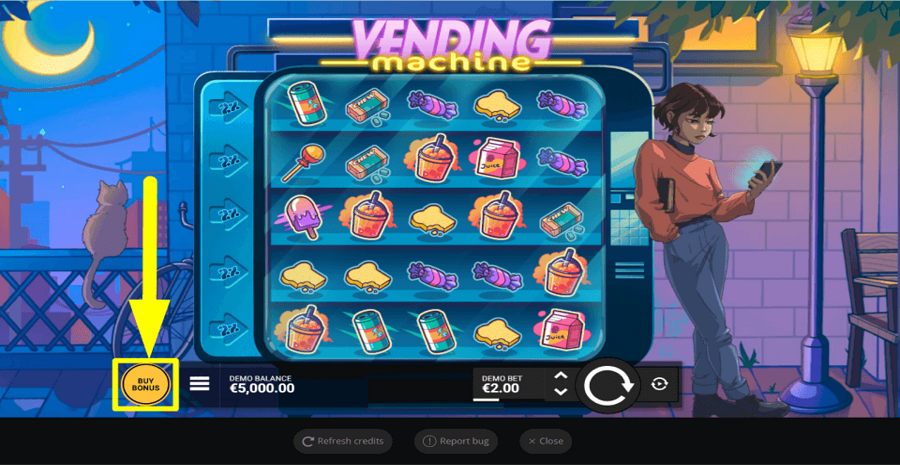 Vending Machine Slot Review, Bonuses & Free Play (96.28% RTP)