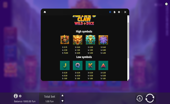 Aztecs Claw Wild Dice Slot Bewertung, Demo & Boni (96.1% RTP)