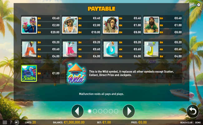 Beach Club Demo - Reseña y Juego Gratis (96.14% RTP)