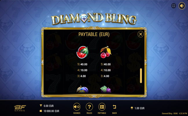 Diamond Bling Demo - Reseña y Juego Gratis (96.1% RTP)