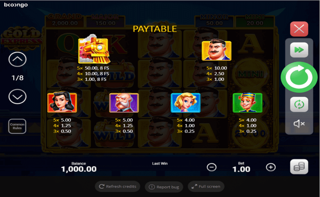 Gold Express Demo - Reseña y Juego Gratis (96% RTP)