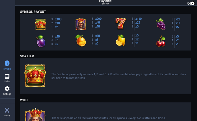 Ignis Rex Slot Bewertung, Demo & Boni (96.07% RTP)