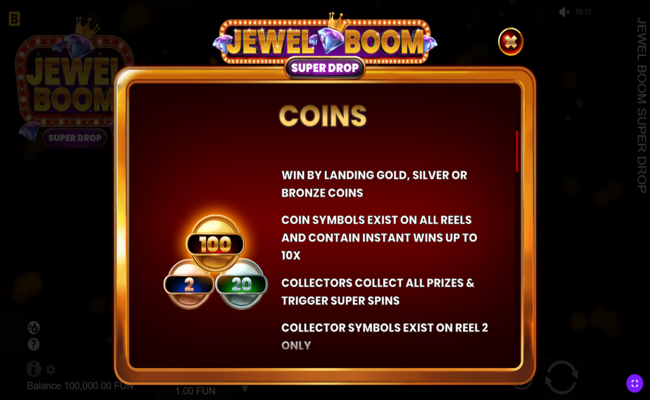 Jewel Boom Super Drop Slot Review, Bonuses & Free Play (94.5% RTP)