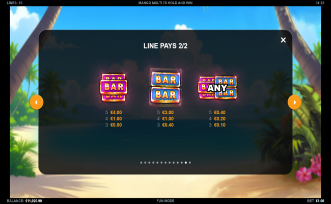 Mango Multi 7s Hold and Win Slot Bewertung, Demo & Boni (96% RTP)