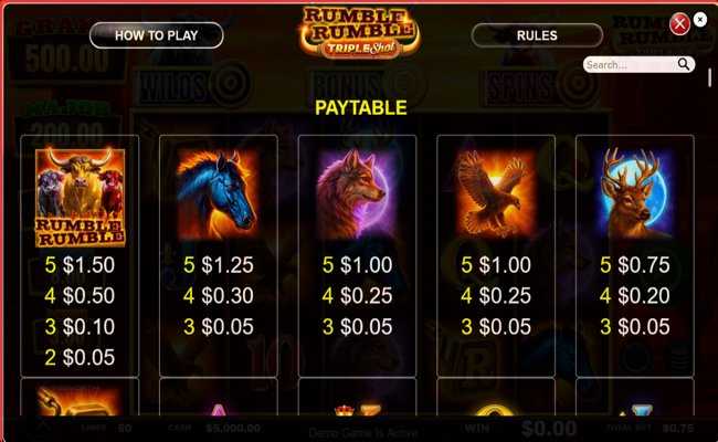 Rumble Rumble Triple Shot Slot Review, Bonuses & Free Play (94.39% RTP)